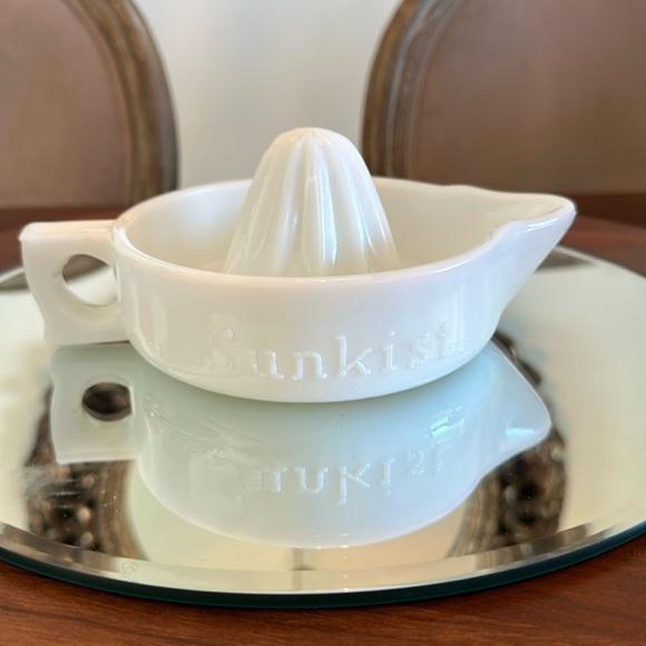Sunkist | Kitchen | Vintage Milk Glass Sunkist Brand Juicer | Poshmark
